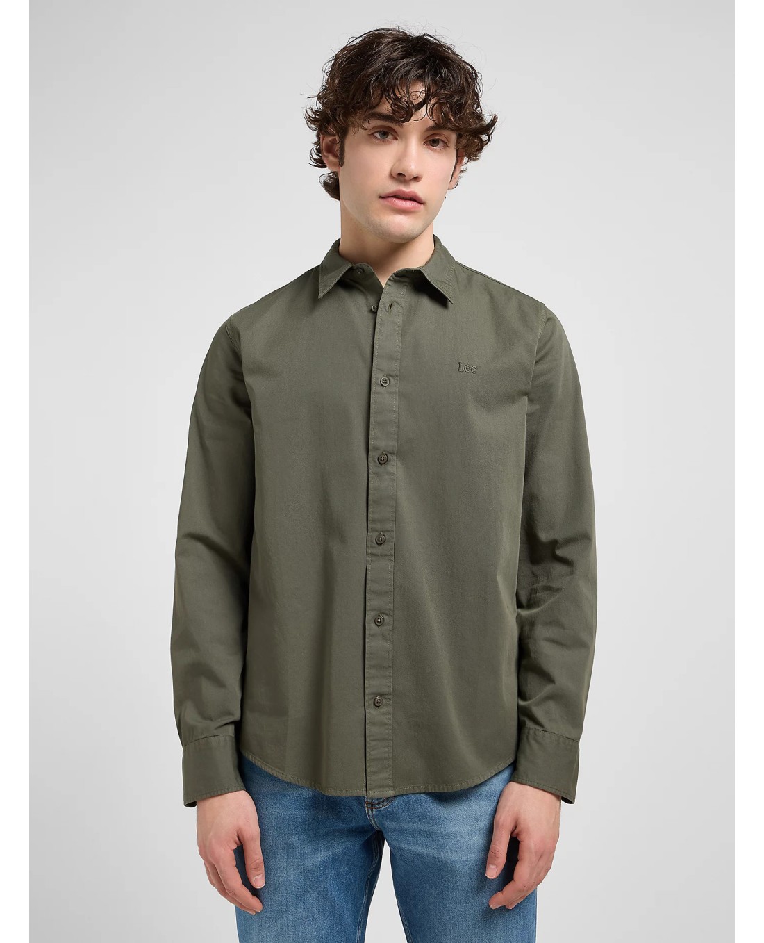 LEE® Regular Patch Shirt 112370548 Olive Gray